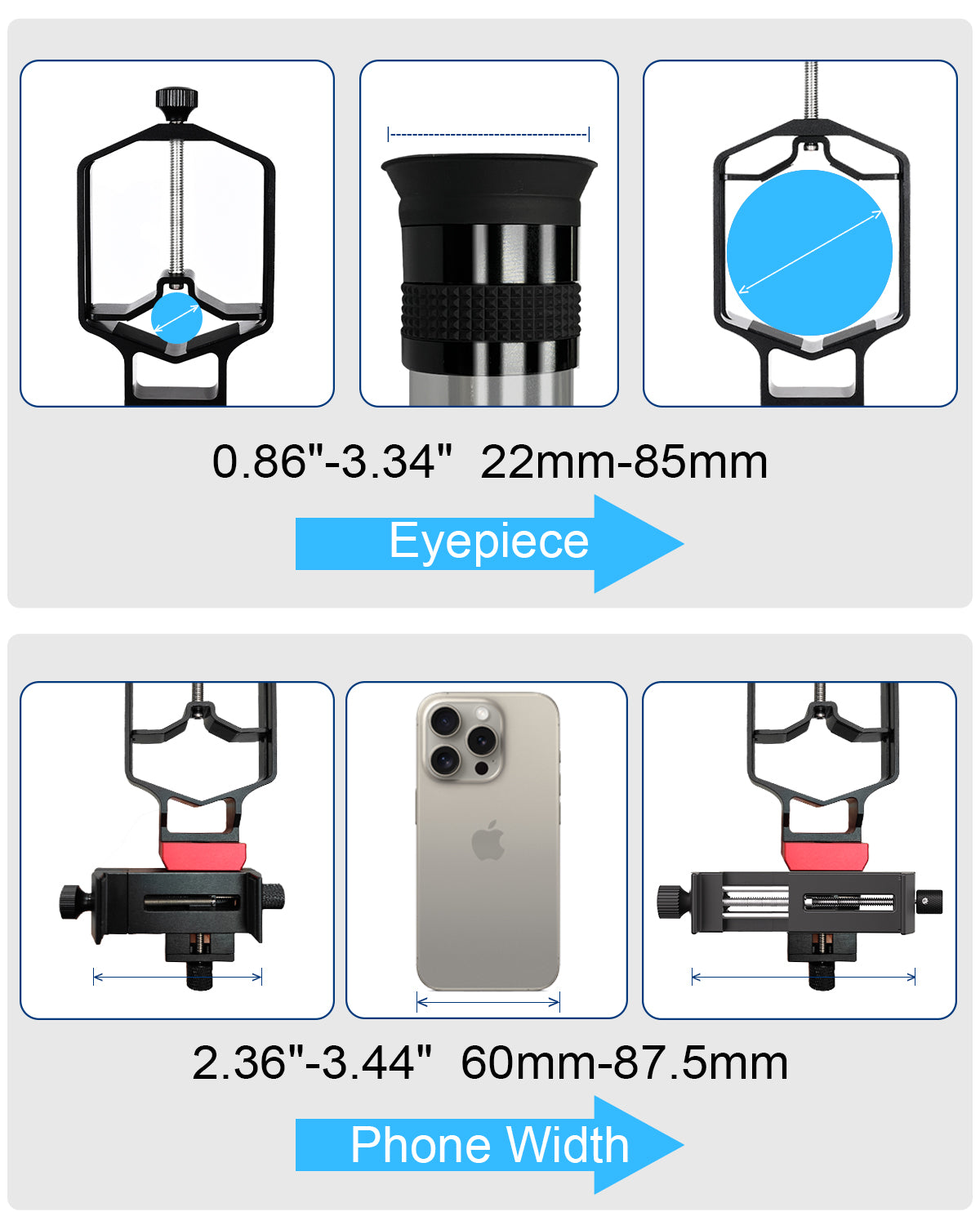 The Best Phone Scope Adatper, 3-Axis Smartphone Telescope Adapter for ...